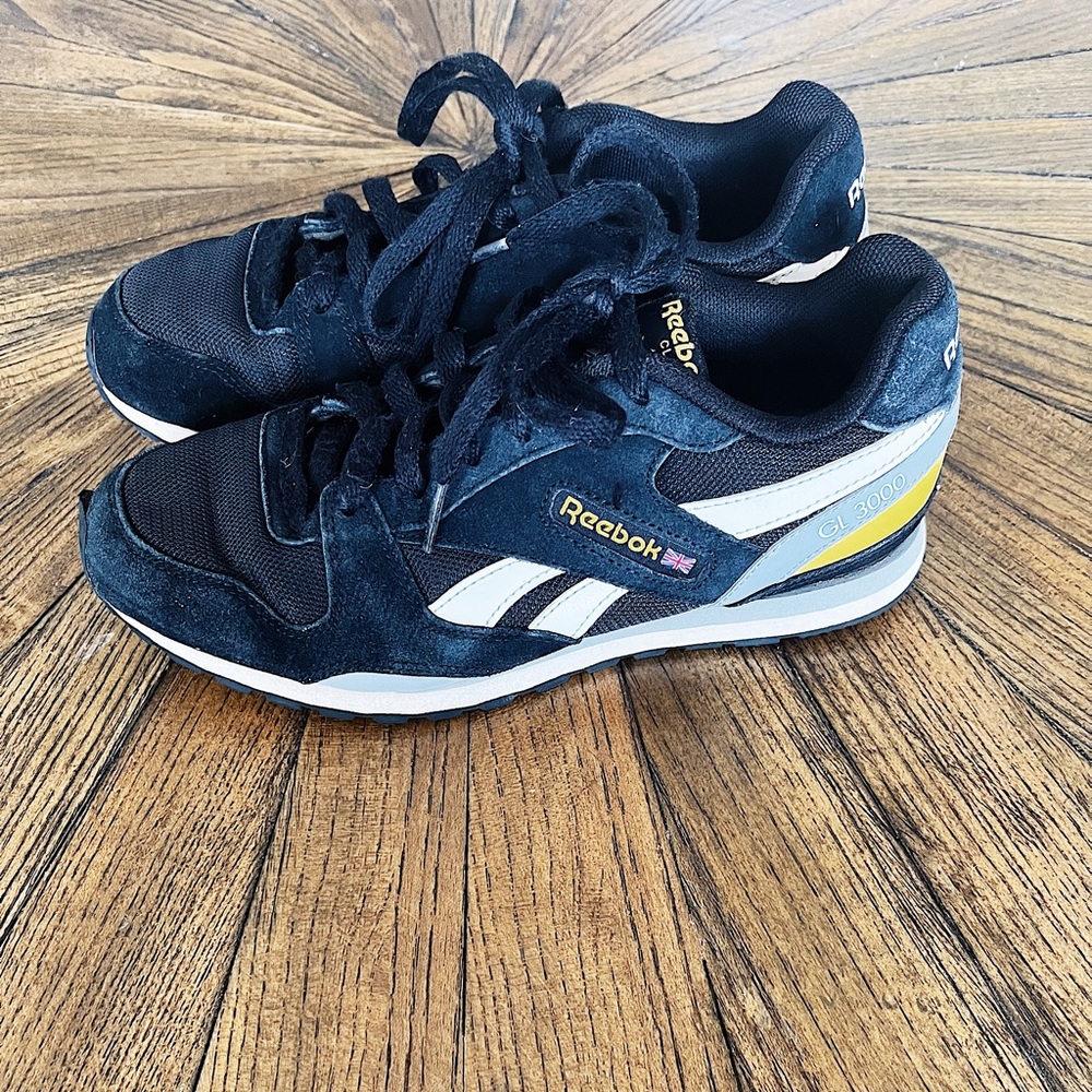 Reebok Classic Gl 3000 Retro Black White And Gold Ten… - Gem